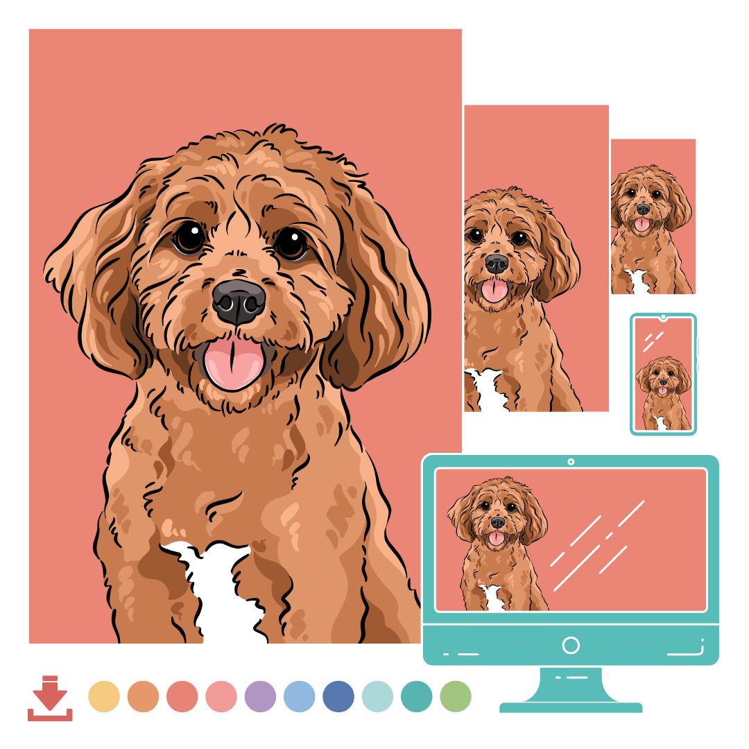 Custom Pet Portraits | Pop Art Puppy Dogs