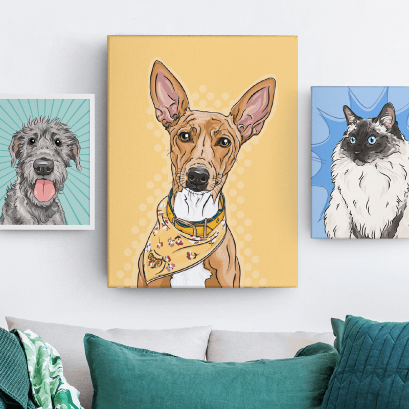 Custom Pet Portraits | Pop Art Puppy Dogs