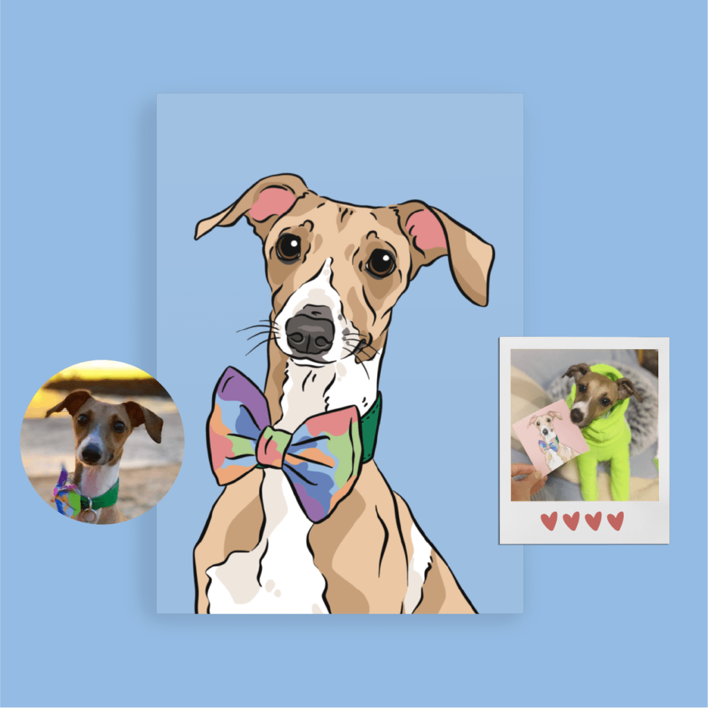 Custom Pet Portrait — Digital Illustration | Pop Art Puppy Dogs